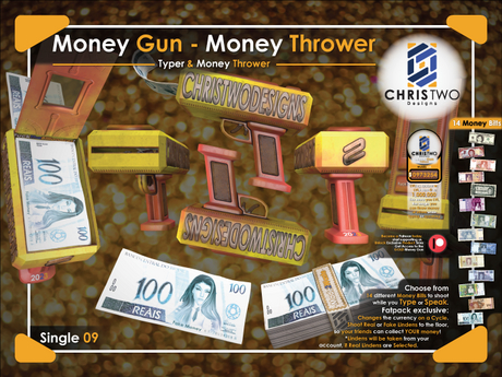 Second Life Marketplace - Money Gun Single 09 - [Chris Two Designs] v1.4